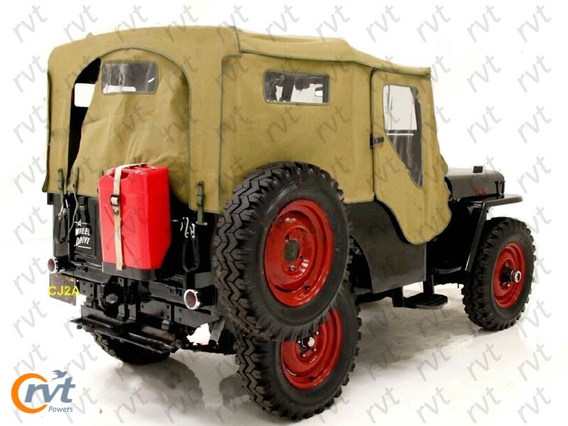 SOFT TOP FOR WILLYS CJ2A JEEP FITS ON CIVIL BOWS G-503- Olive Green | eBay