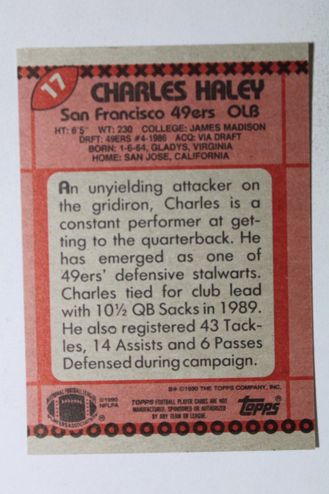 1990 Topps #17 Charles Haley Autograph | eBay