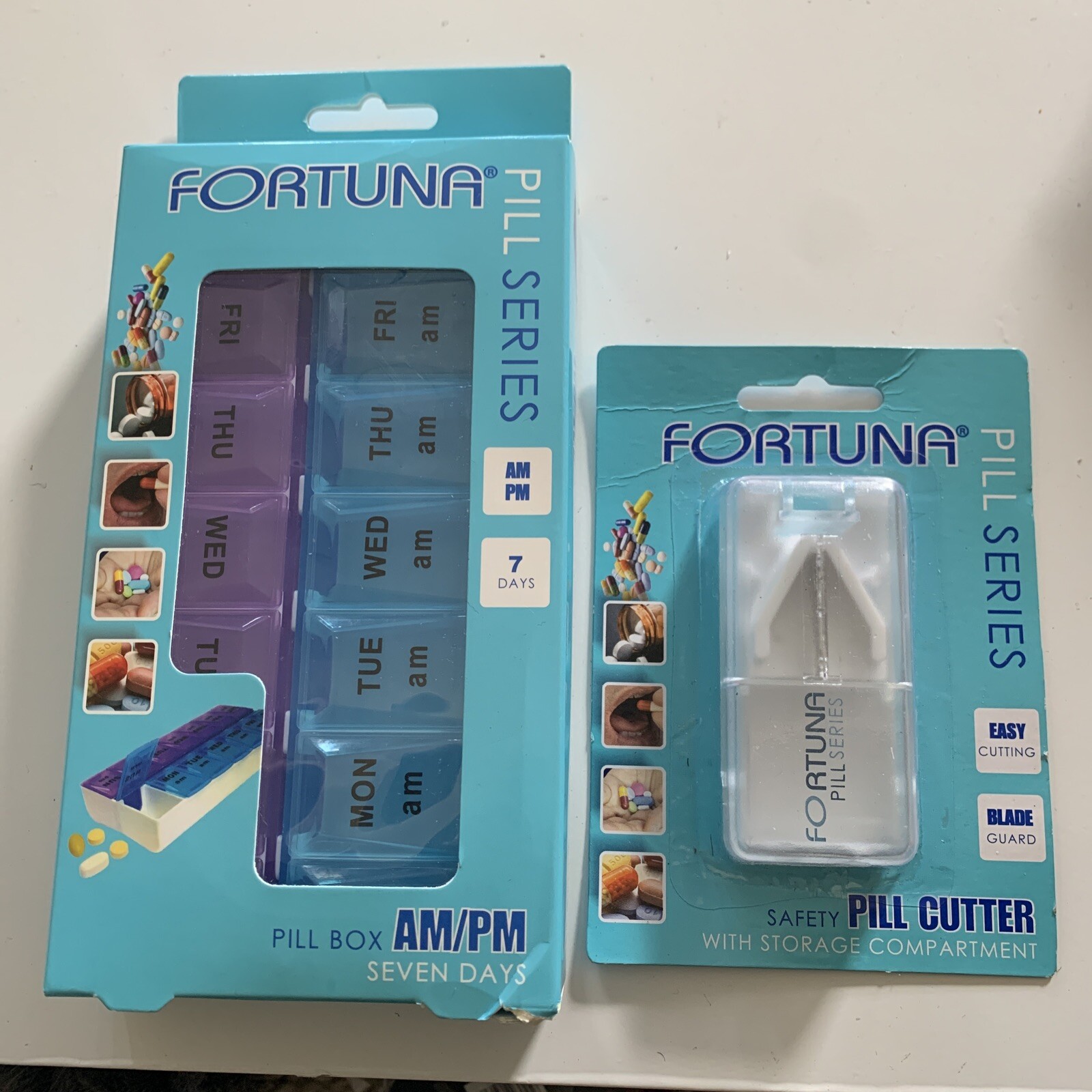 Seven Day AM PM Pill and Tablet Storage Box With Compartments Fortuna ...