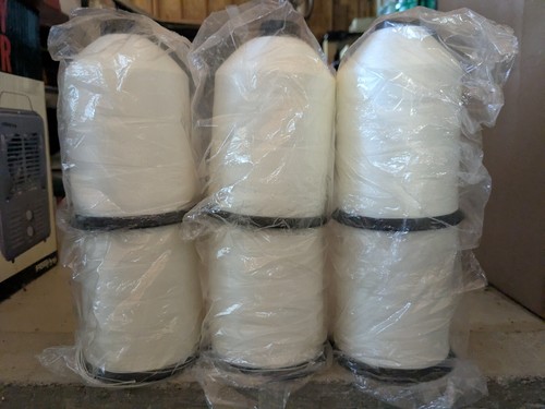 Lot of 6 White 69 Nylon Bonded Thread Spools 1 lb/16 oz Upholstery ...