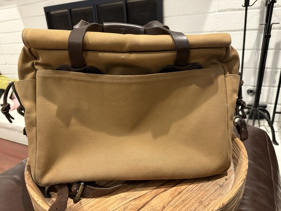 Filson 258 Rugged Twill Briefcase Tan with Shoulder Strap Made in USA ...