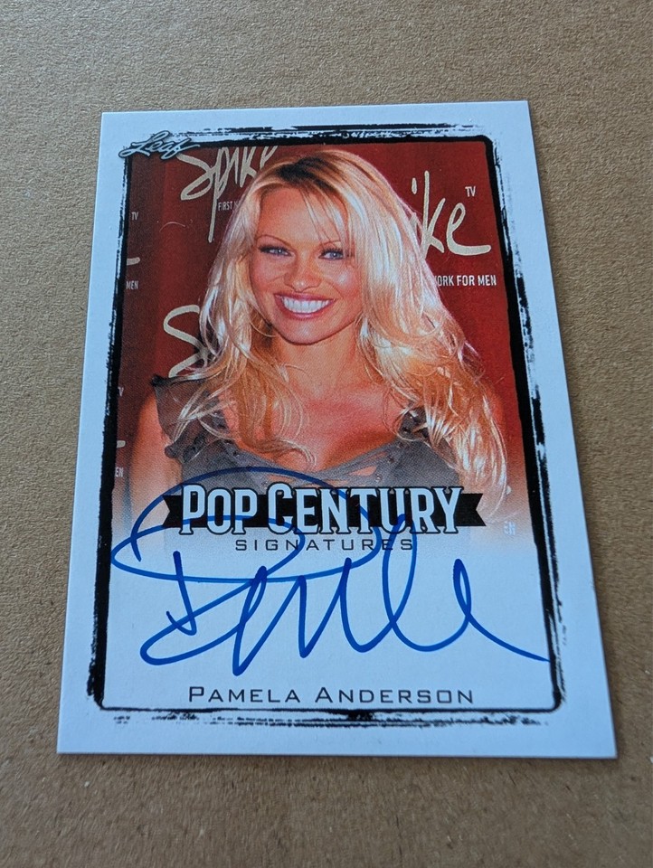 Pamela Anderson Pop century signed on the card Baywatch Playboy Pin-up ...