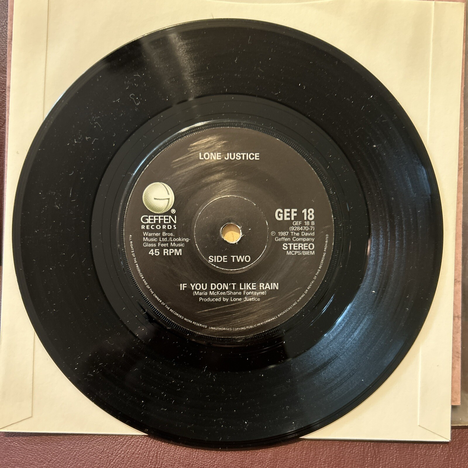 Lone Justice I Found Love 7 Inch Vinyl Record Geffen Limited Edition ...