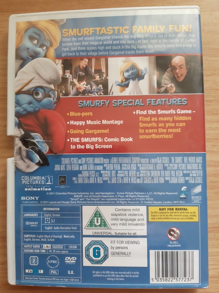 The Smurfs (REGION 2 PAL, DVD) | eBay