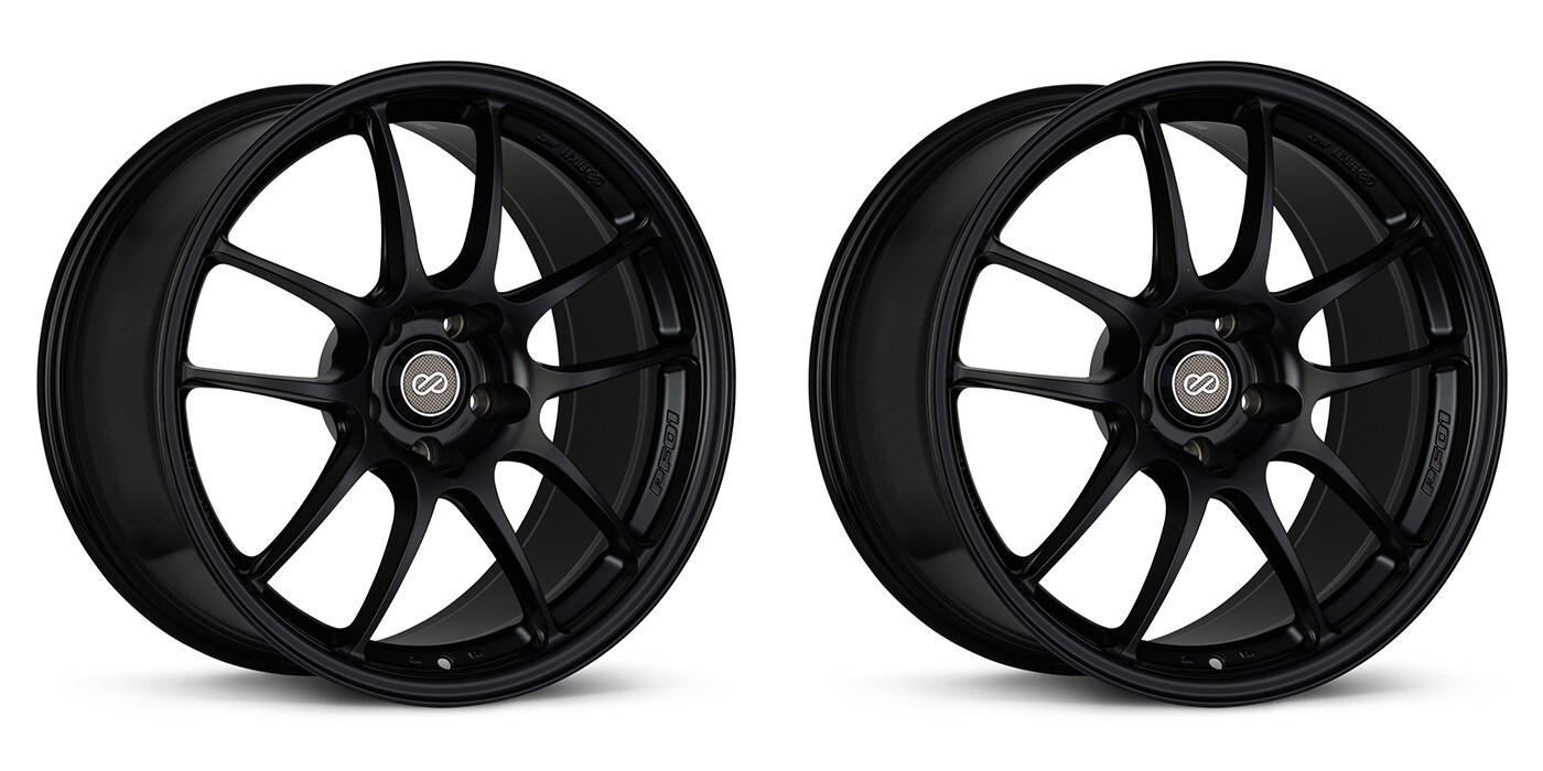 (2X) Enkei PF01 Wheels [17x7 / 4x100 / ET:38 / CB:75] Matte Black | eBay