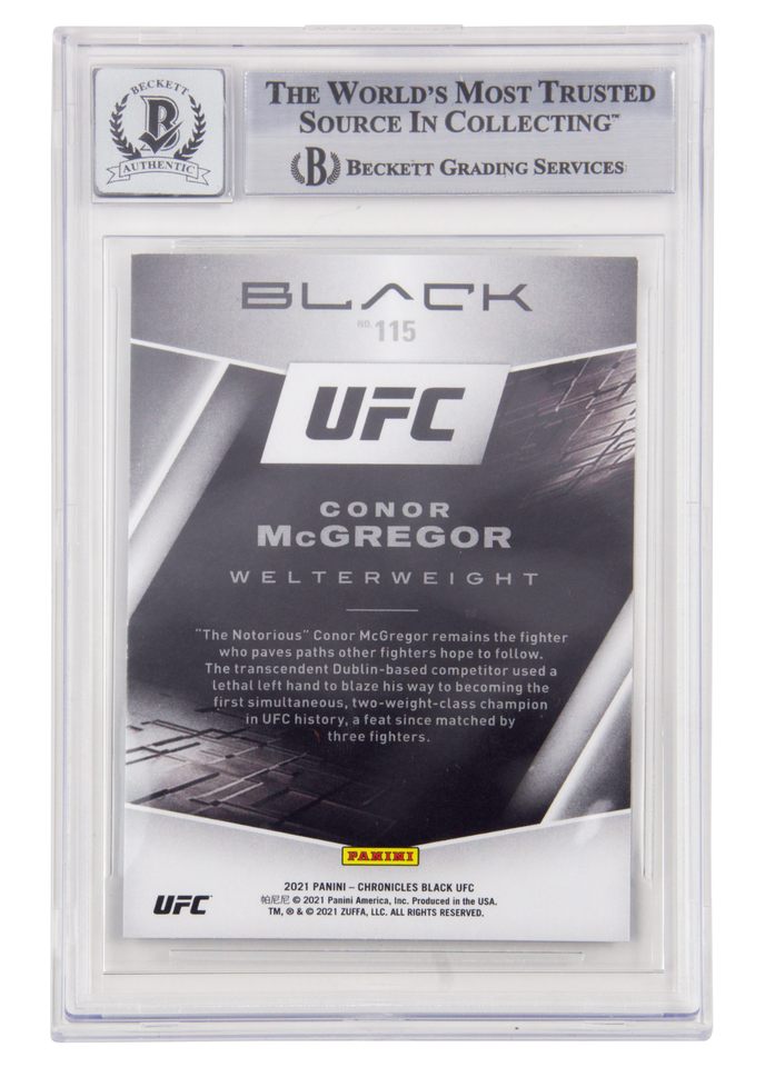 Conor McGregor Signed 2021 Panini Black UFC #115 - BGS 10 Autograph | eBay