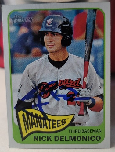 2014 Topps Heritage Minor League #37 Nick Delmonico Signed Auto ...