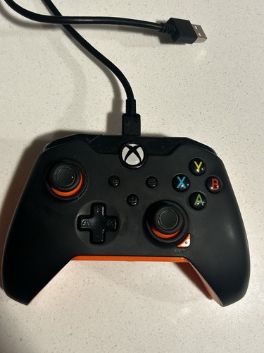 PDP Wired Xbox Controller Black/Orange – USB – Good Condition | eBay