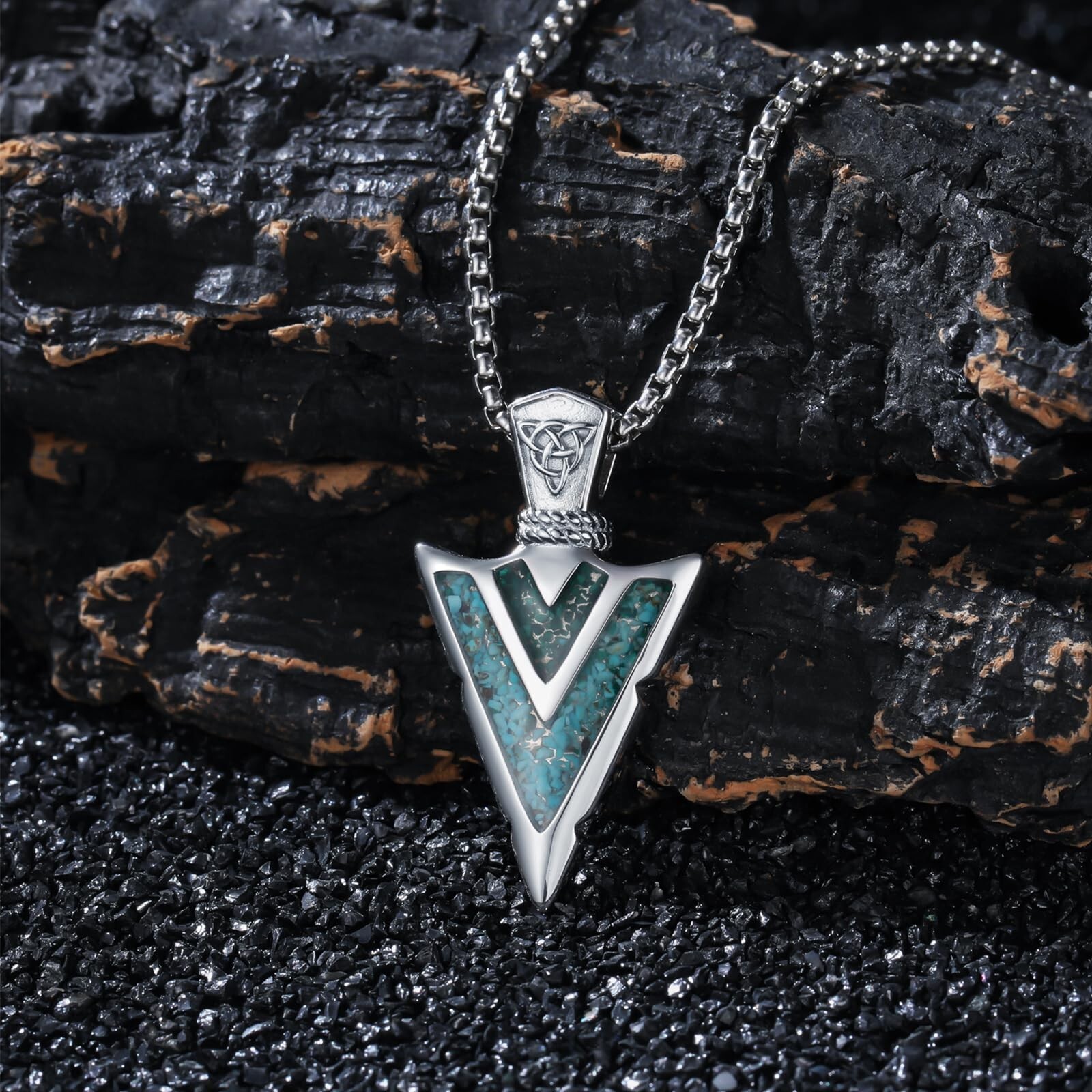 Arrowhead Necklace for Men Women 925 Sterling Silver Turquoise ...