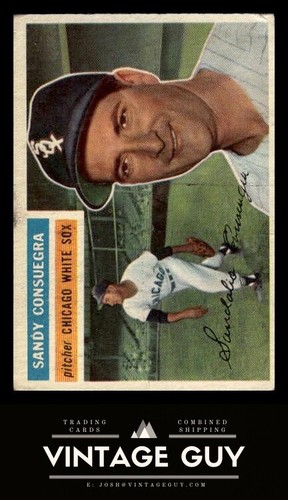 1956 Topps #265 Sandy Consuegra Vintage Chicago White Sox Baseball Card ...