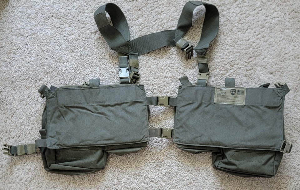 Beez Combat Split Front Chest Rig w/Pouches Ranger Green | eBay