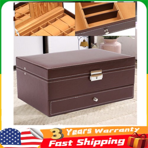 Watch Box, 12 Slots MDF Leather Watch Case Organizer Jewelry Display ...