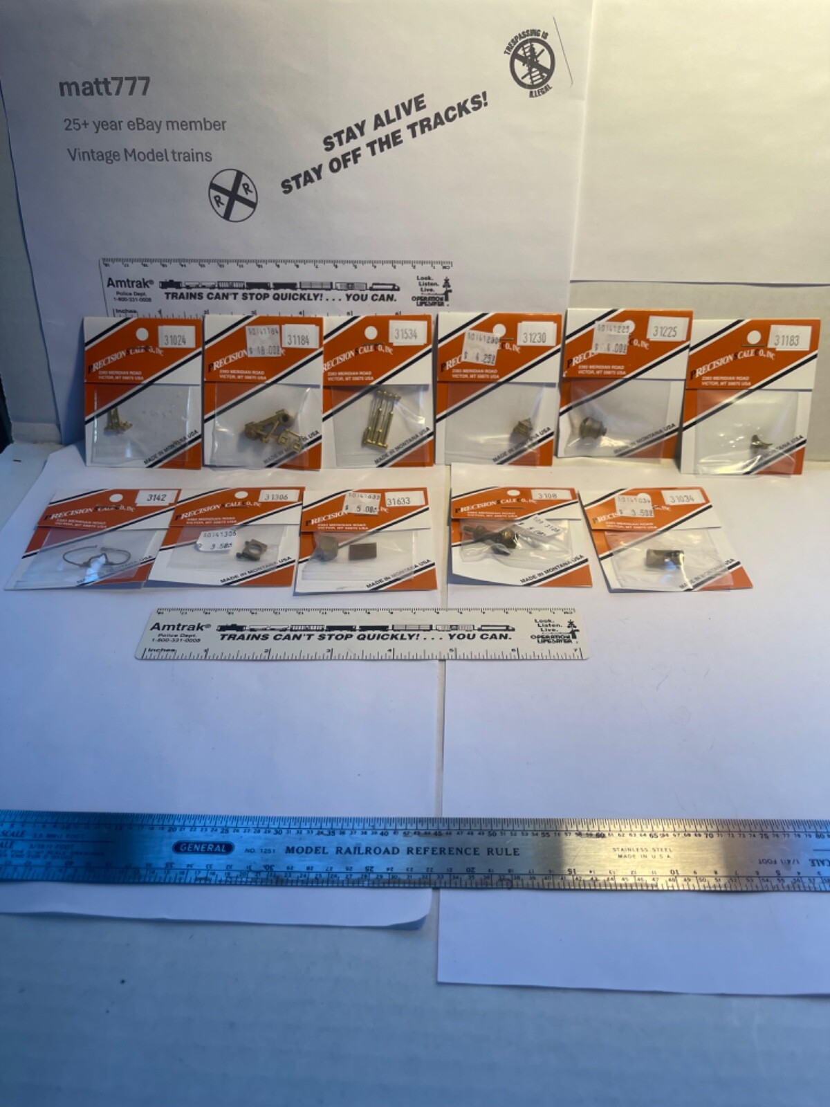 Precision Scale Company Ho Scale Locomotives Detailing Parts estate lot ...