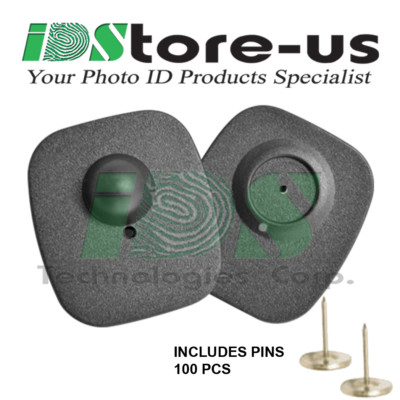 100 Pcs Mini Square Hard Tags EAS RF 8.2 MHz Checkpoint Compatible ...