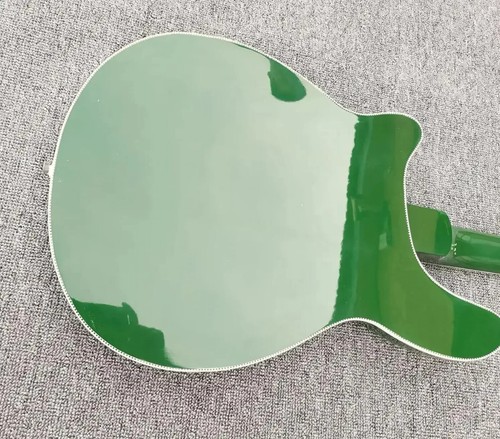 TOP 4Strings Dark Green Semi Hollow Body Electric Bass Guitar Triangle ...