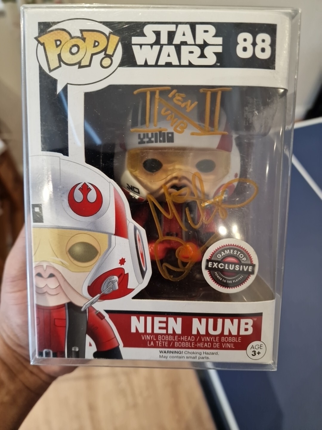 Nien Nunb Star Wars Funko Pop 88 Signed by Mike Quinn 100% Authentic ...