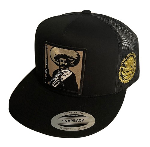 EMILIANO ZAPATA HAT BLACK MESH TRUCKER SNAP BACK ADJUST NEW 2LOGOS | eBay