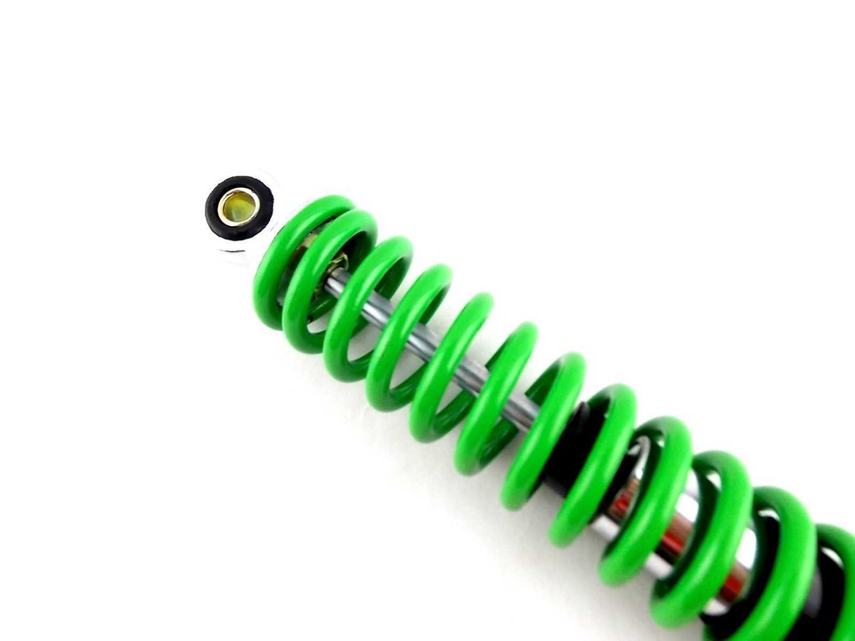 KAWASAKI KX125 400mm GREEN/CHROME JBS REAR SHOCK ABSORBERS EYE TO EYE ...