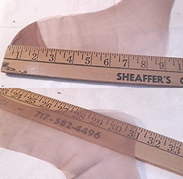 1 PR VTG SEAMLESS MESH GARTER TOP NYLON STOCKINGS NUDE HEEL 9-31 | eBay