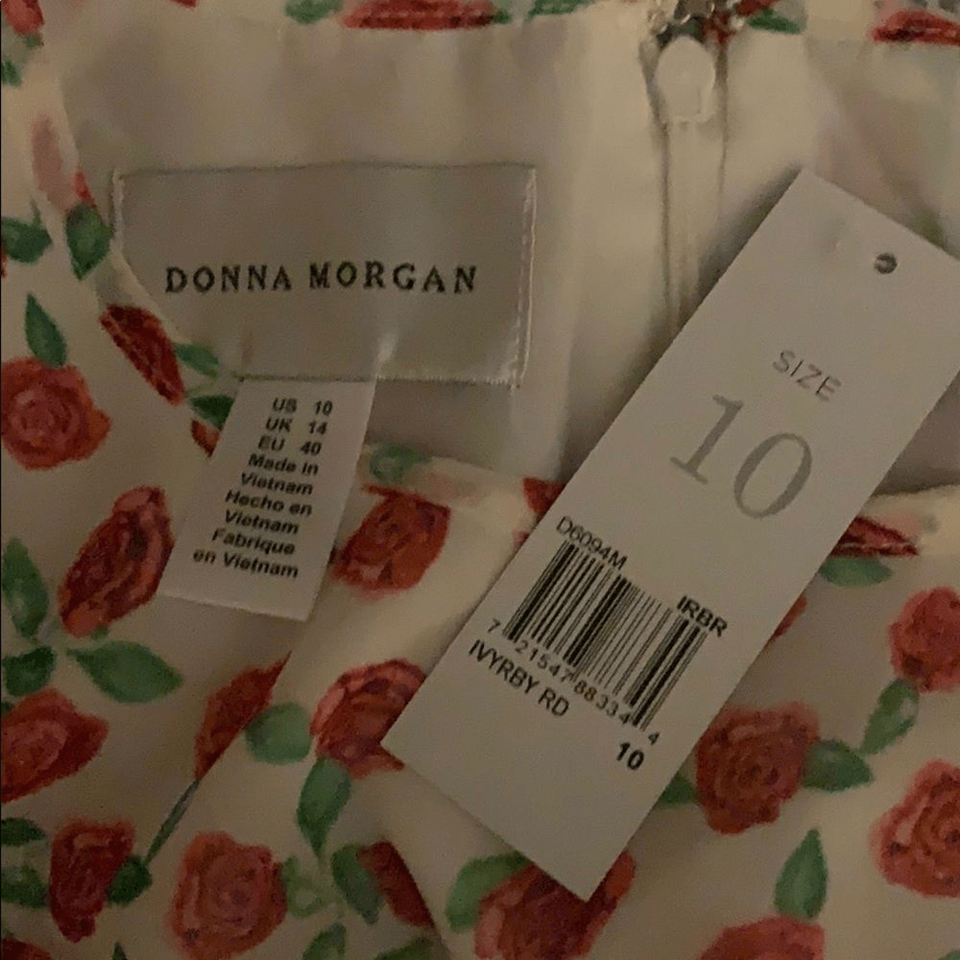 Donna Morgan Rose Print Bell Sleeve Dress | eBay