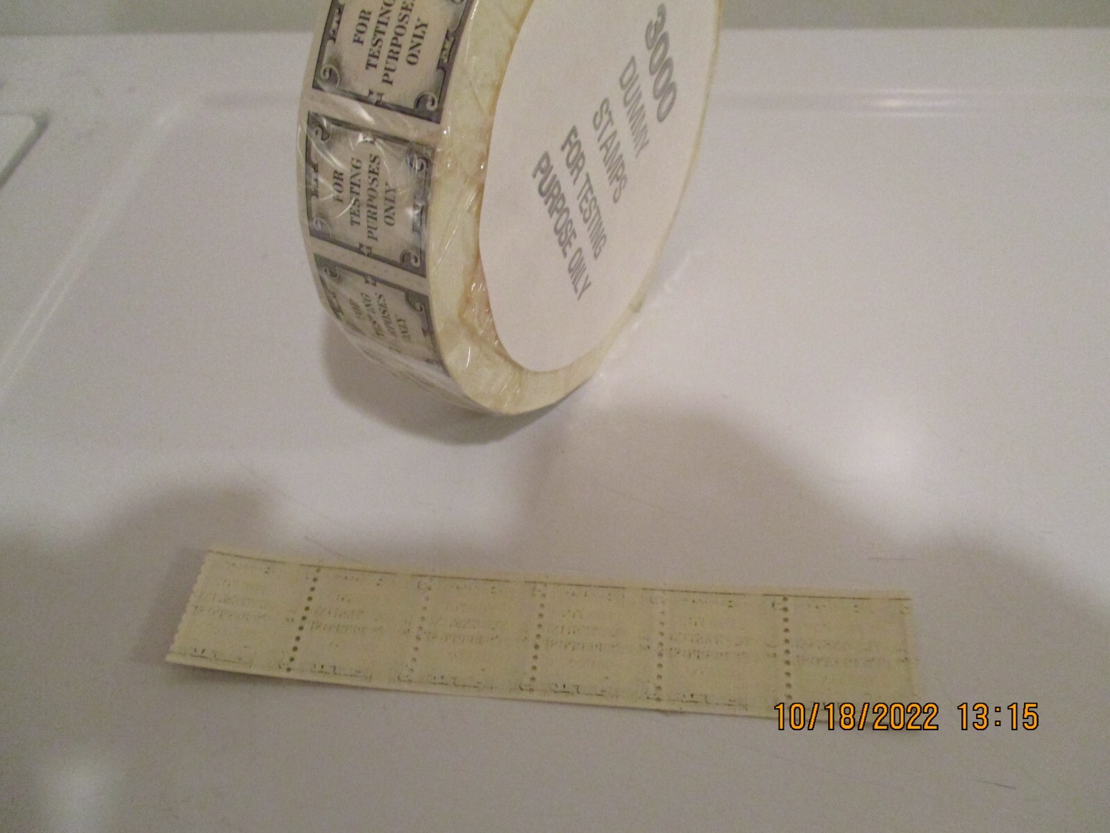 1 Roll of Dummy Testing Stamps Full Roll of 3000 Stamps New Old Stock+ ...