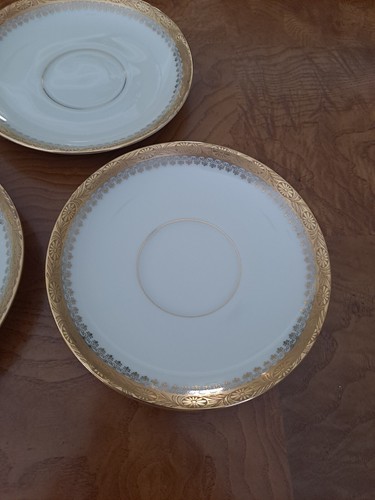 3 Royal Ivory KPM Buckingham Ivory w/Gold Encrusted: 5 3/4" Saucer Only ...