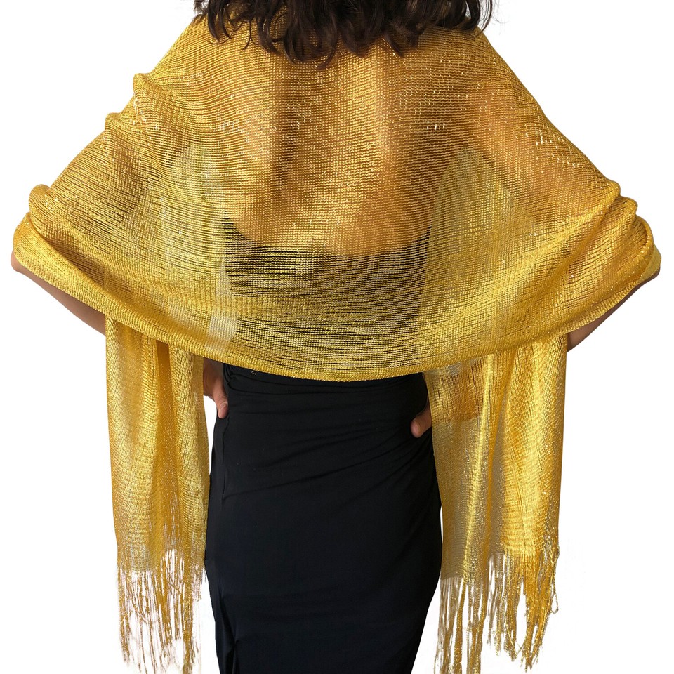Central Chic Shimmer Sparkly Shawl Stole Scarf Wrap For Weddings Proms ...
