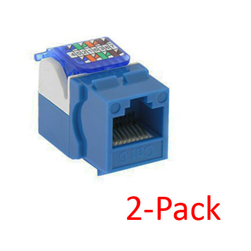 2pcs Cat6 RJ45 Tool-Less Modular Keystone Jack - Blue | eBay