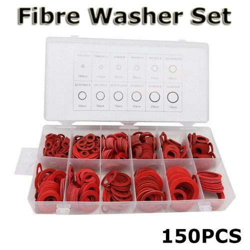 150pcs Fibre Washer Set Kit Assorted Fibre Seals Sealing Washers ...