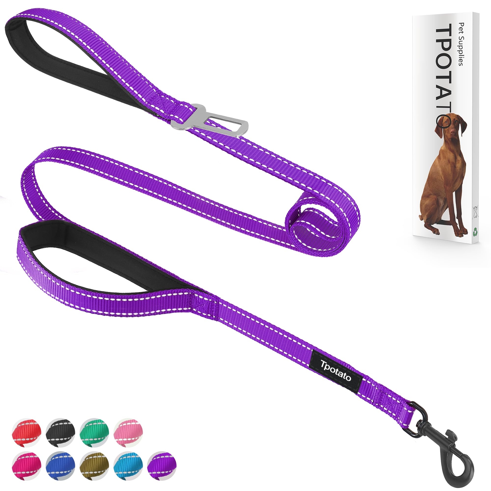 6 Foot Purple Dog Leashes for Large Medium and Small Breed Dogs That ...