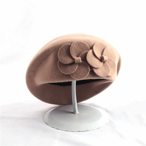 1pc Flowers Cashmere Berets Hats Painter Bonnet Wool Caps Women Fashion ...