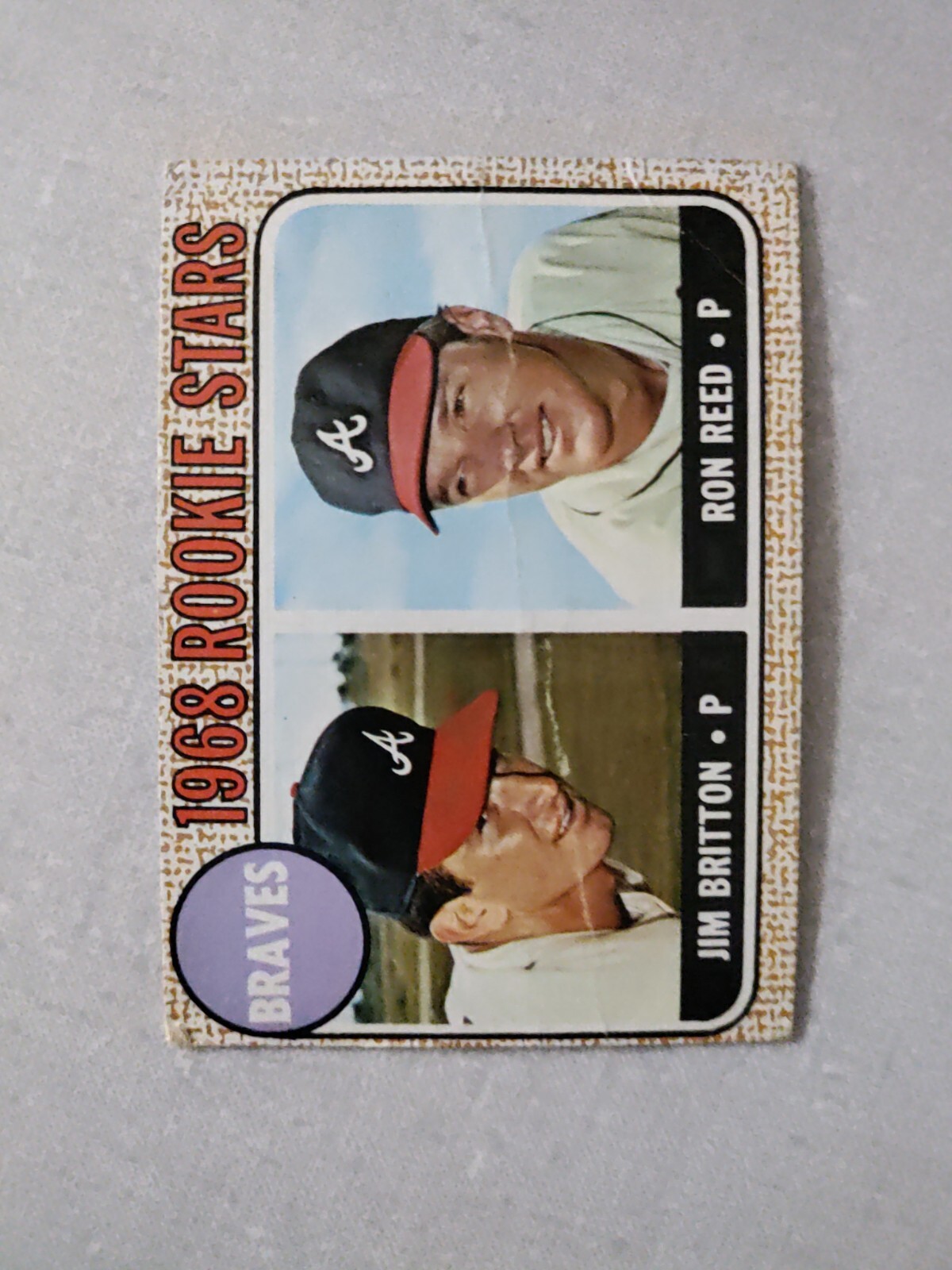 1968 Topps * Baseball 76 Atlanta Braves Rookies Jim Britton Ron Reed ...
