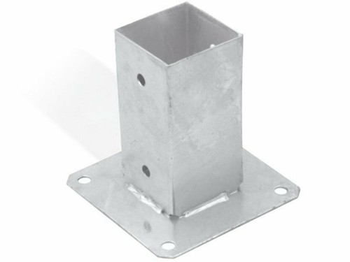 Heavy Duty Galvanised Bolt Down SQUARE POST Fence Foot Base Support | eBay