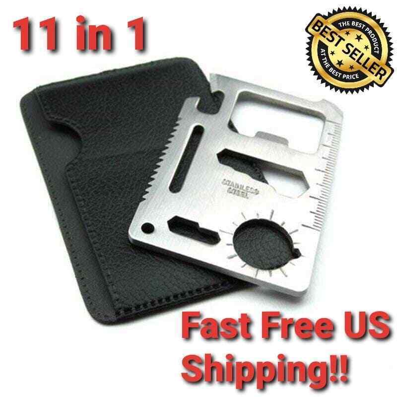 SELF-DEFENSE credit card EMERGENCY survival tactical 11 IN 1 MULTI tool ...