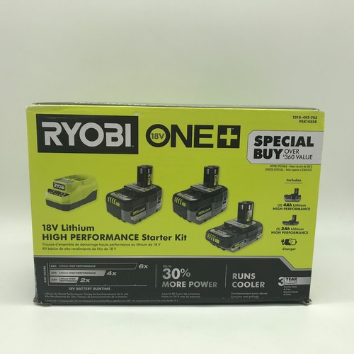 RYOBI Lithium High Performance Starter Kit. (2) 4Ah Lithium (1) 2Ah ...