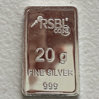 Rare Silver 20 Grams RSBL India Silver Bar.999 Fine Silver | eBay