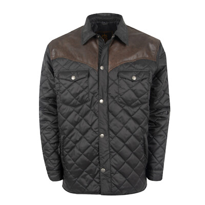 STS Ranchwear Mens Ransom Black 100% Polyester Quilted Softshell Jacket ...
