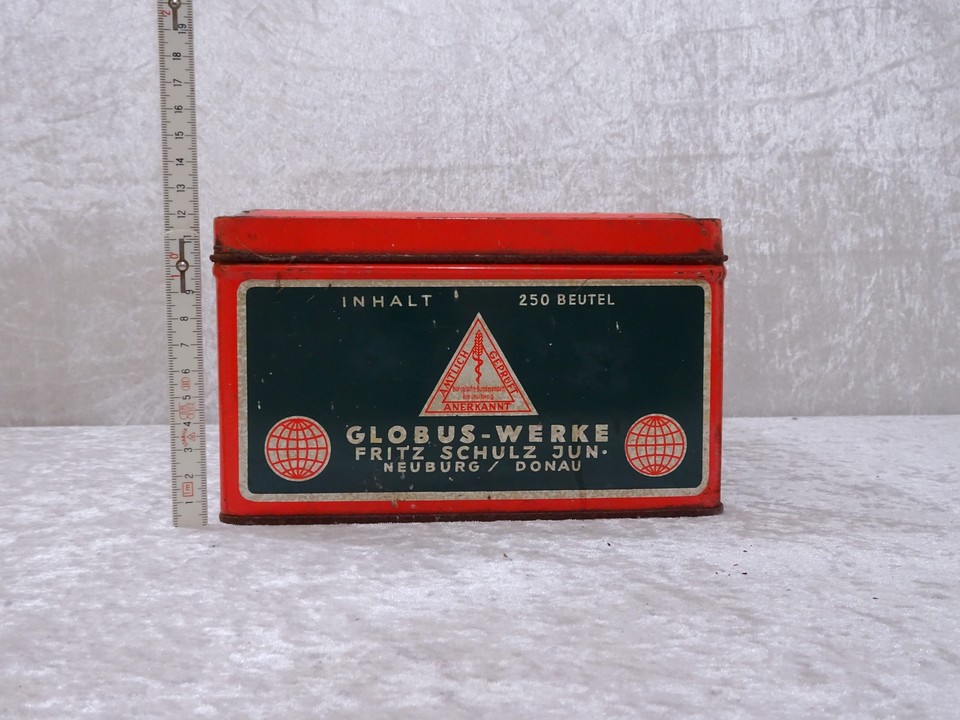 N3UYBT - Antique Globol Design Tin Box - Vintage - Advertising - 30.5 ...