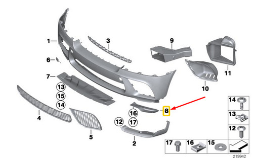 OEM BMW X6 E71 FRONT RIGHT WHEEL ARCH ADAPTER PERFORMANCE 51112160374 ...
