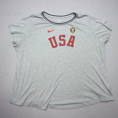 Olympic Tokyo 2020 Shirt Women's 3X Gray USA Team Nike Tee Embroidered ...