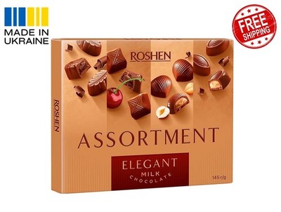 Roshen Assortment Milk Chocolate Candy Elegant Ukrainian Gift Sweet Box ...