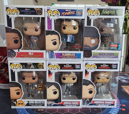 Marvel Funko Pop Lot of 6, MJ, Nick Fury, Ravonna, Kamran, and America ...