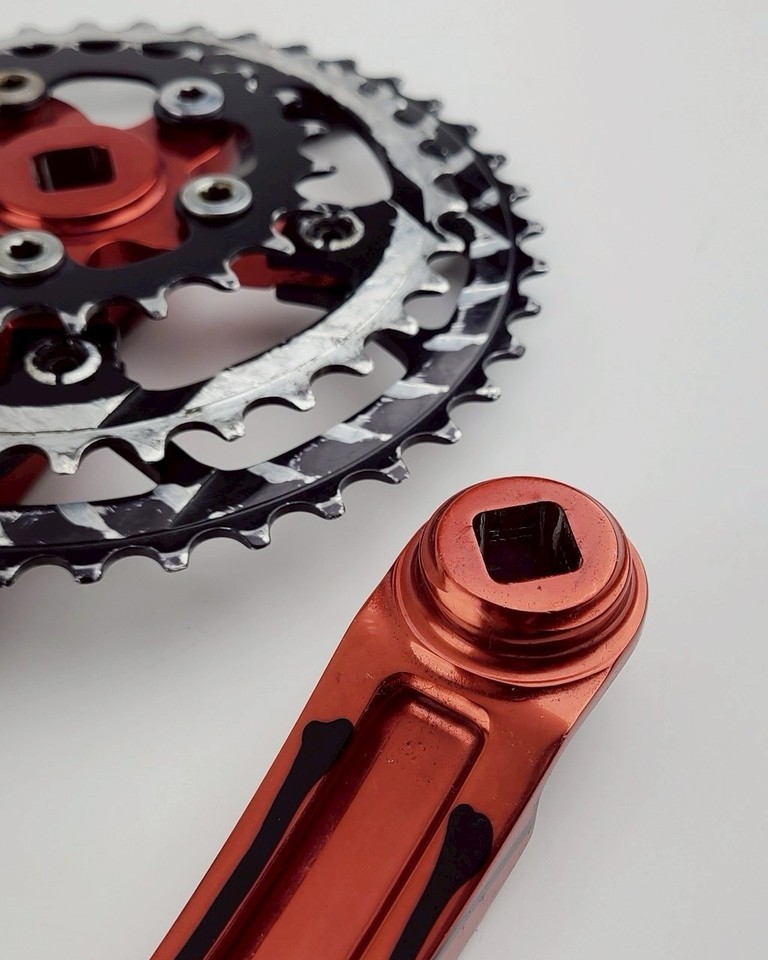 VINTAGE KOOKA FORGED 175L SQUARE TAPER CRANKSET ARM 94 BCD SPIDER - Red ...