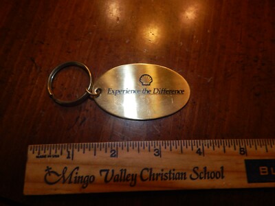 SHELL KEYCHAIN GAS & OIL EXPERIENCE THE DIFFERENCE EMPLOYEE GOLD TONE ...