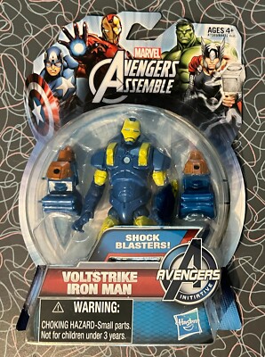 Marvel Avenger Assemble Voltstrike Iron Man Shock Blasters Action ...