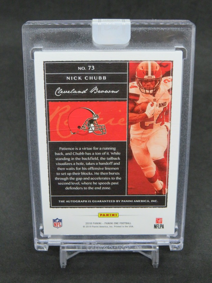 2018 PANINI ONE NICK CHUBB ROOKIE AUTO /49 CLEVELAND BROWNS CN | eBay