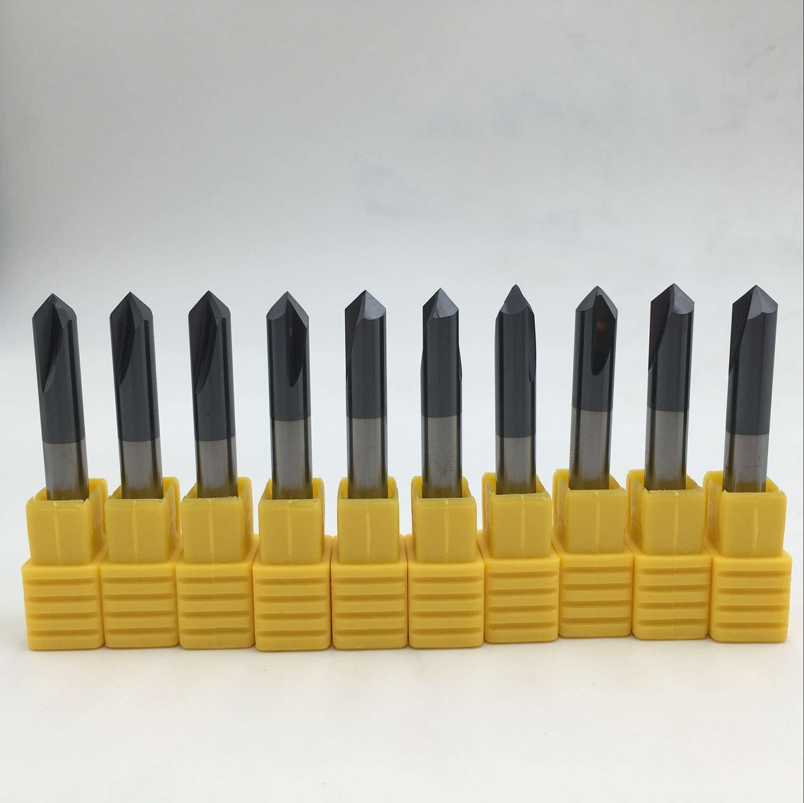 10pc/lot Chamfer End Mill 4mm Carbide Cutter Drill Bit 2Flute HRC45 for ...