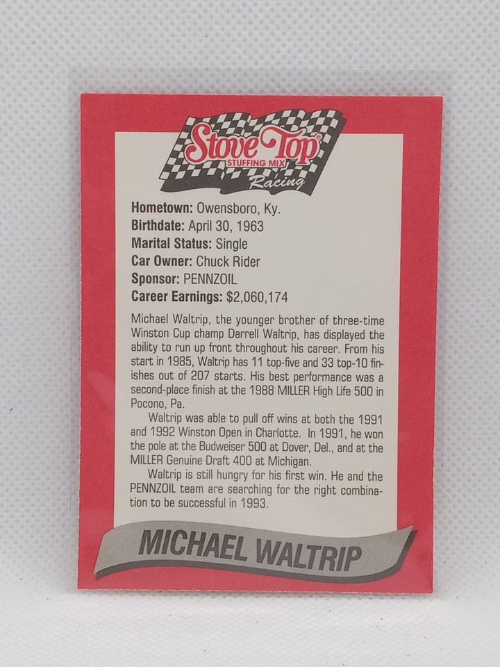 1993 Stove Top Stuffing Michael Waltrip Bahari Racing | eBay