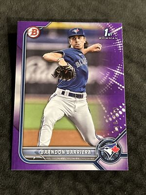 2022 Bowman Draft 1st Brandon Barriera Purple #BD-21 #/250 Toronto Blue ...