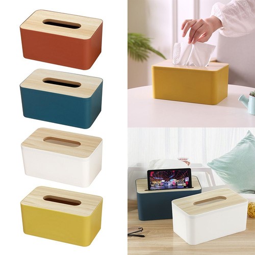 Wooden Desktop Tissue Boxes Tissue Holder Table Decoration Paper ...